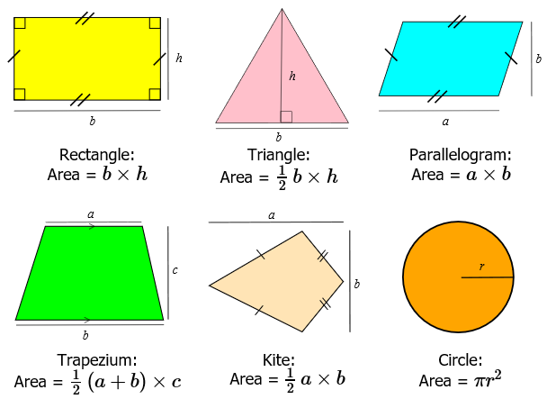 Area Of Basic Shapes Interactive Worksheet Gambaran