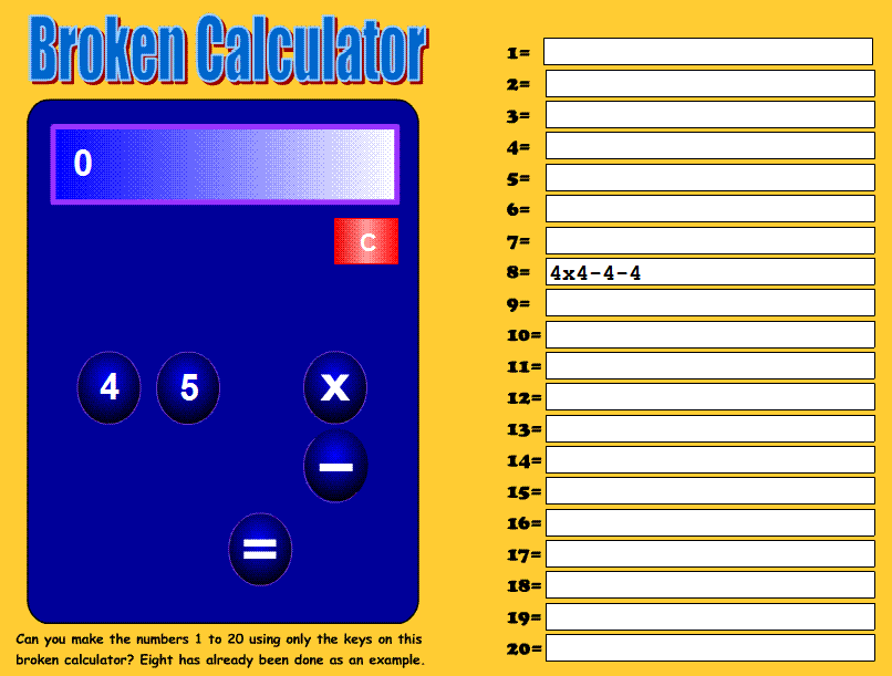 Broken Calculator (3,4)